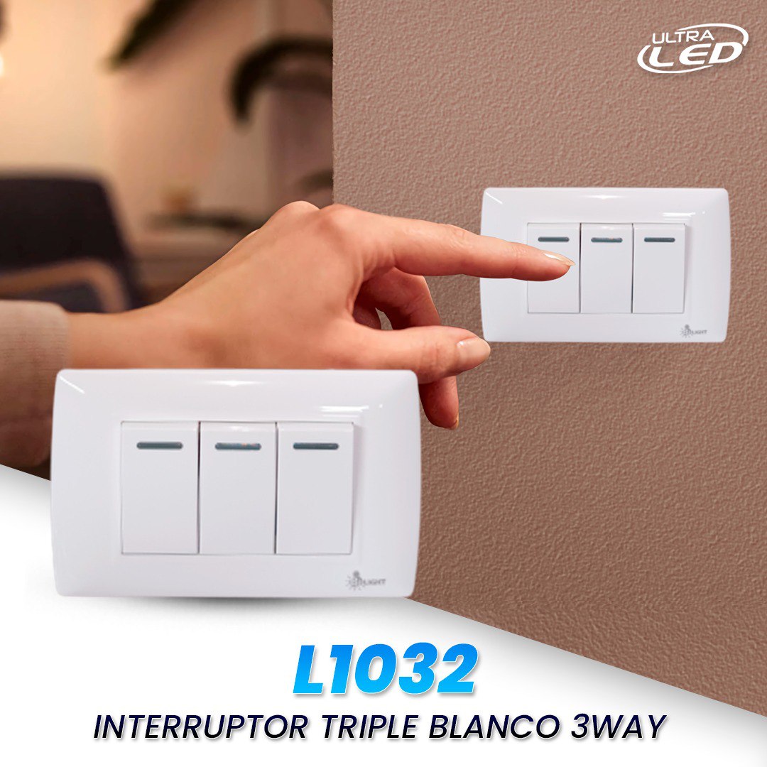 INTERRUPTOR TRIPLE BLANCO 3WAY – GRUPO ULTRA LED