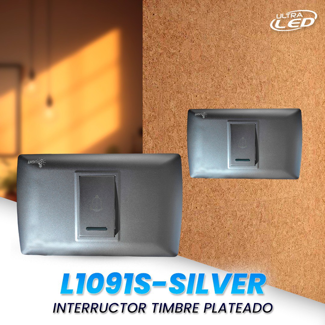 APAGADOR TIMBRE PLATEADO MODELO L1091S-SILVER – GRUPO ULTRA LED