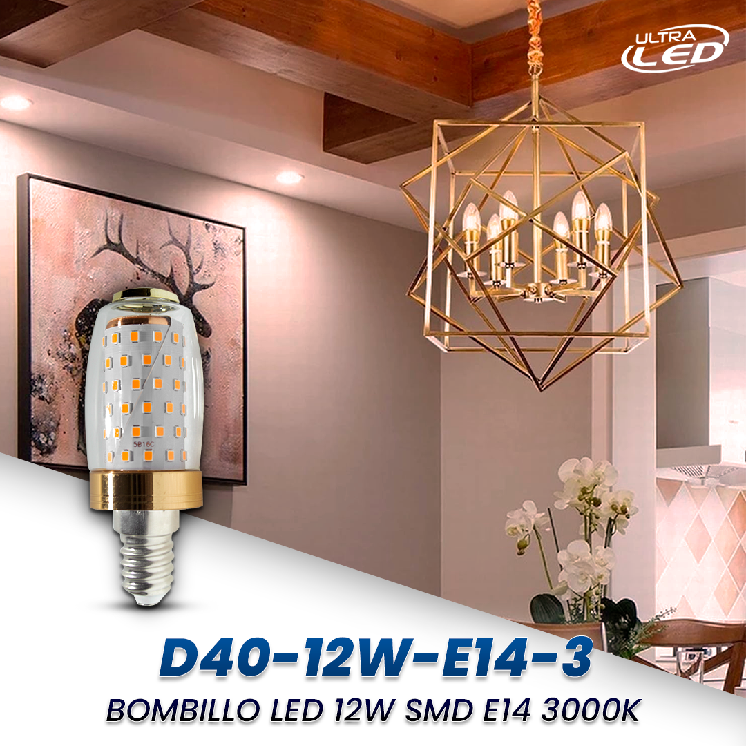 BOMBILLO LED 12W SMD E14 LUZ CALIDA Y BLANCA MODELO D40-12W-E14 – GRUPO ...